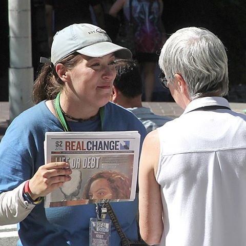 Our vendors: Mellie Kaufman (Real Change, Seattle, USA) • INSP